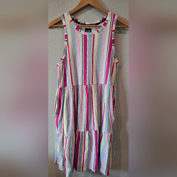 GAP | Dresses | Bogo Gap Multistriped Tank Tiered Midi Dress | Poshmark
